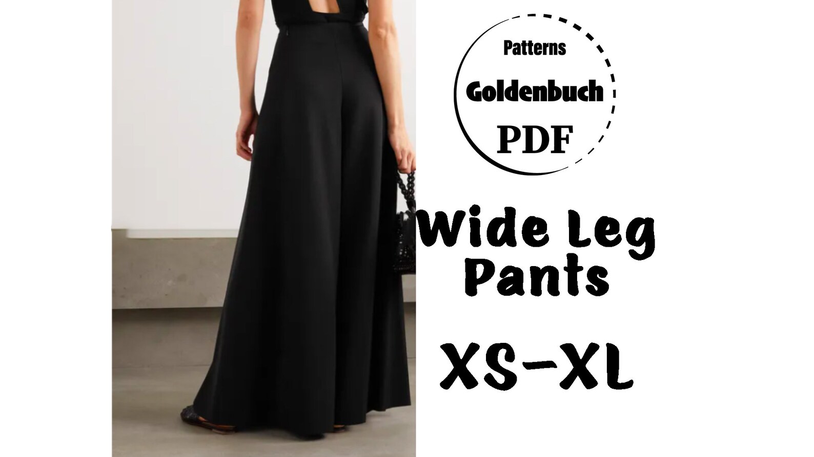 XS-XL Extra Wide Leg Pants PDF Sewing Pattern Women High Rise - Etsy