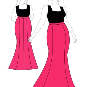 XS-XL Fishtail Skirt PDF Sewing Pattern Wedding Mermaid Skirt - Etsy Canada