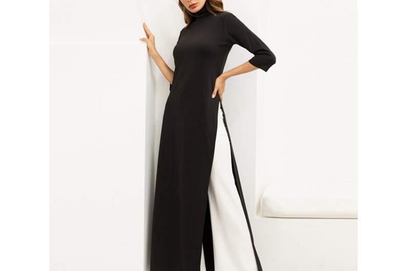 XS-XL Long Sleeve Tunic PDF Sewing Pattern High Slit Dress 3/4 - Etsy