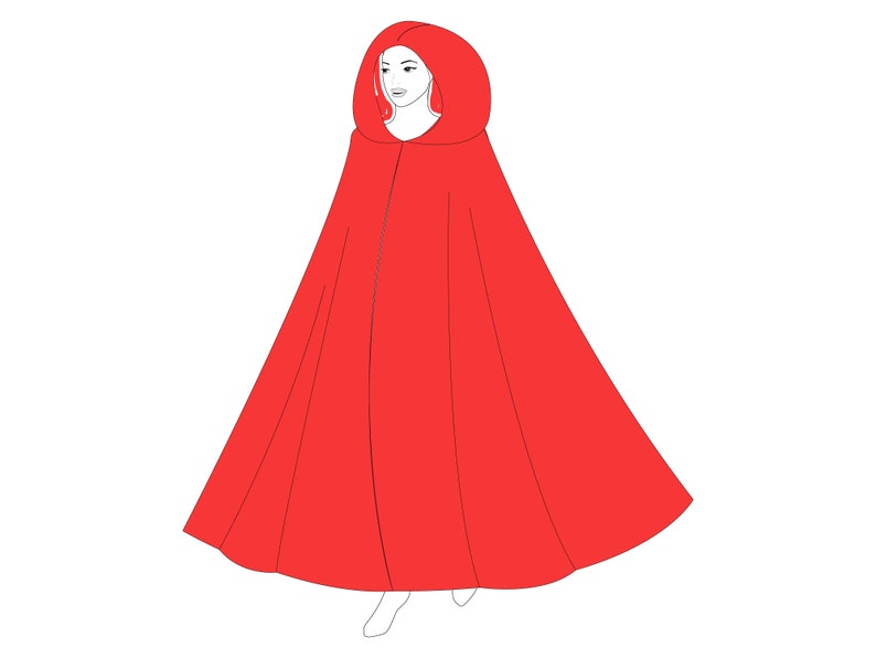XS-XL Hooded Cloak PDF Sewing Pattern Medieval Cosplay - Etsy