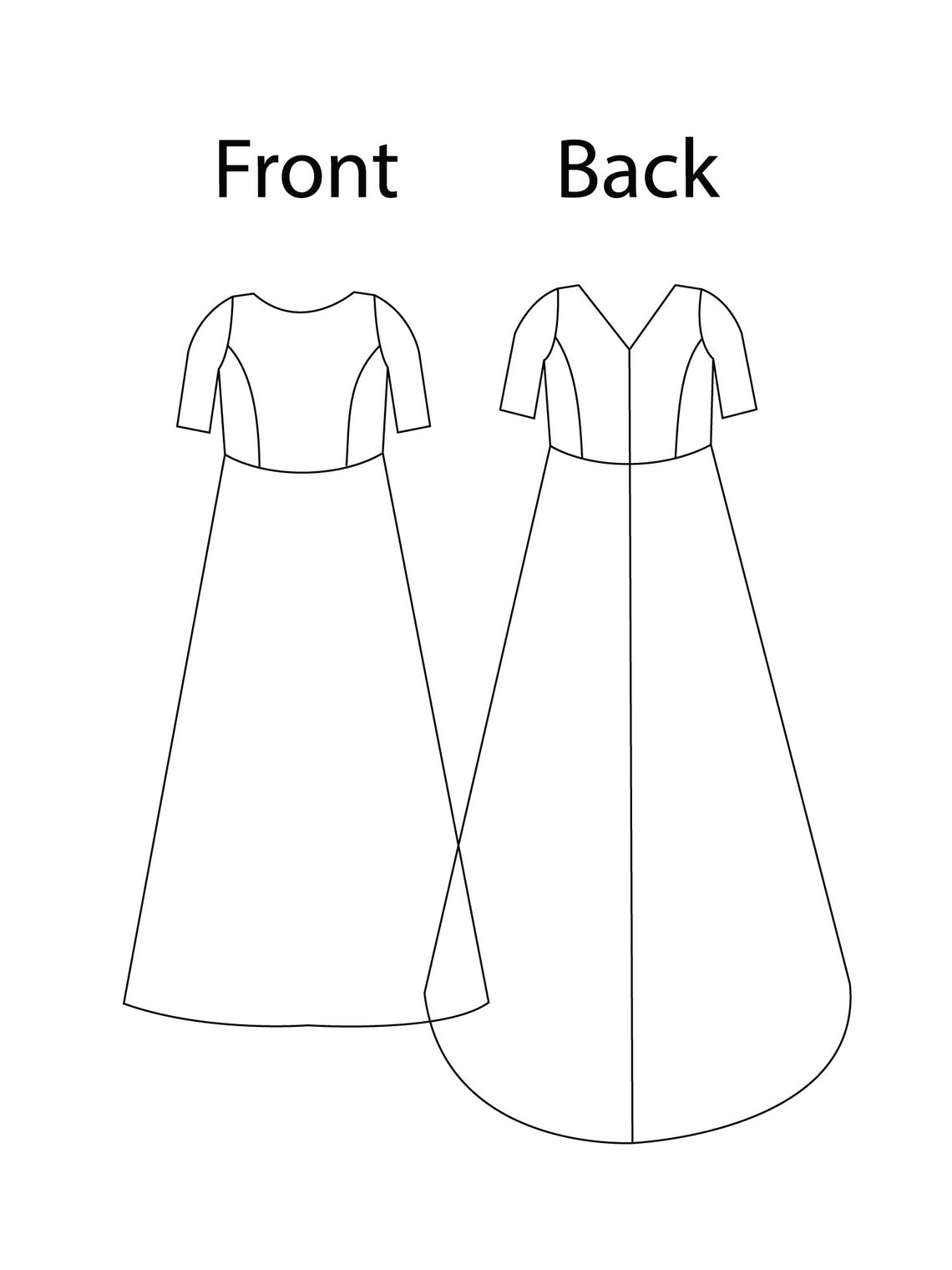 1XL-5XL Wedding Dress PDF Sewing Pattern Plus Size A-line - Etsy