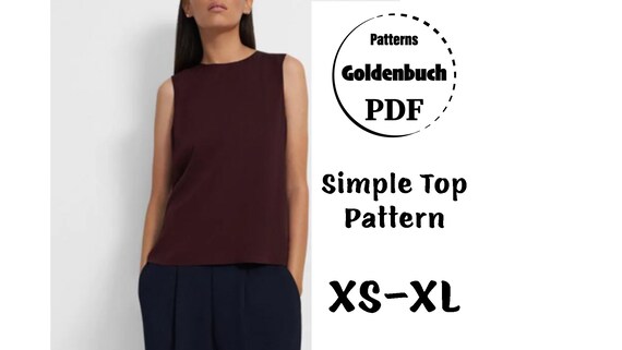 XS-XL Shell Top PDF Sewing Pattern Sleeveless Women Shirt - Etsy