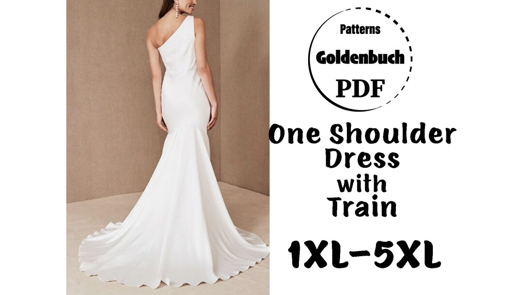 1XL-5XL One Shoulder Dress PDF Sewing Pattern Plus Size - Etsy