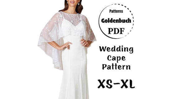 XS-XL High Low Wedding Cape PDF Sewing Pattern Winter Bridal | Etsy