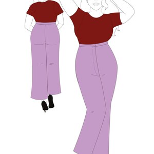 1XL-5XL Wide Leg Pants PDF Sewing Pattern Plus Size Women | Etsy