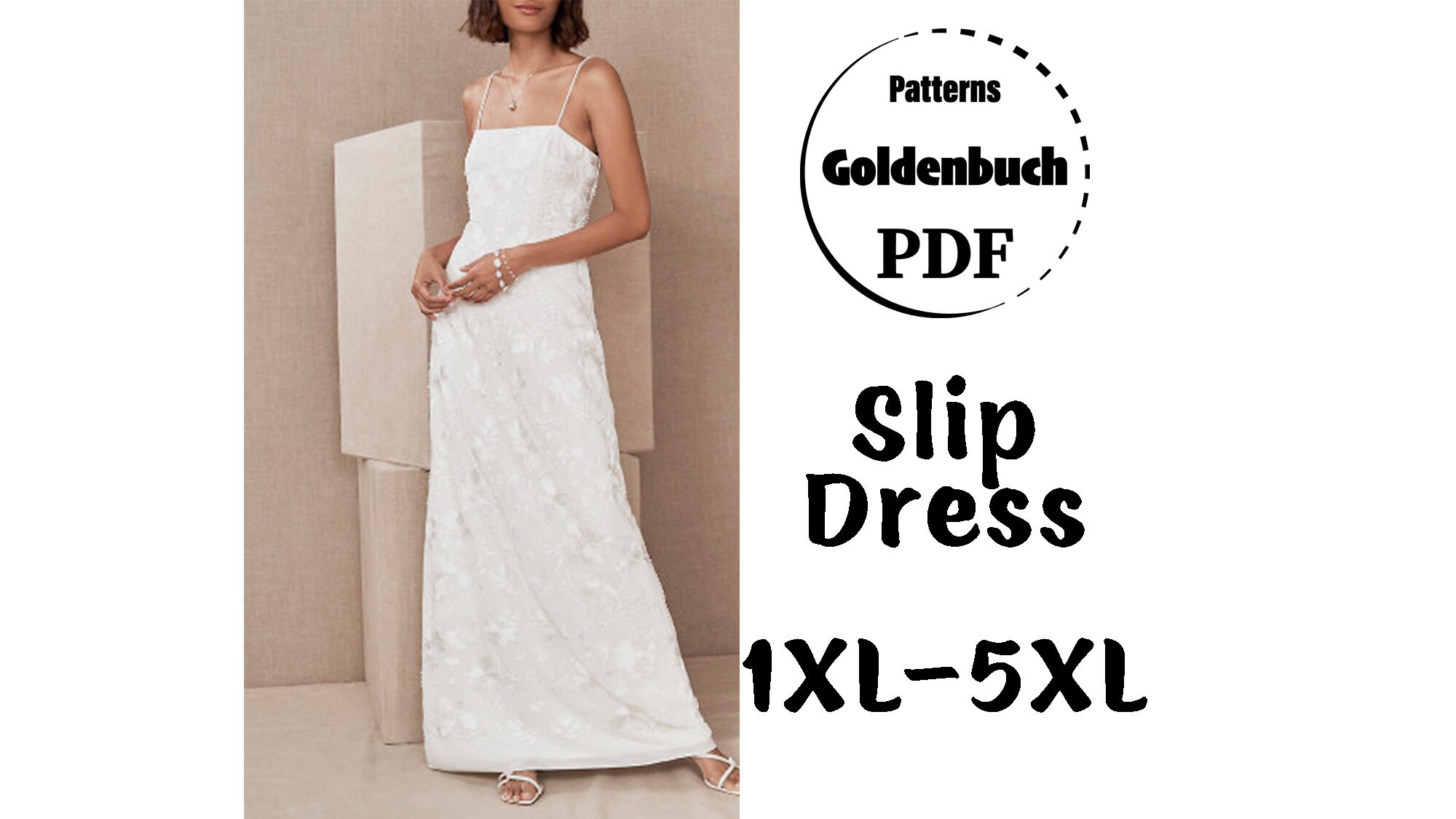 1XL-5XL Slip Dress PDF Sewing Pattern Plus Size A-line Cami | Etsy