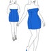 XS-XL Strapless Dress PDF Sewing Pattern Prom Mini Dress Bridal Pencil ...