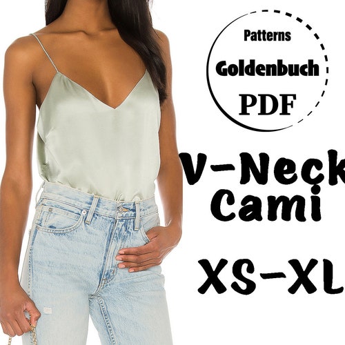 XS-XL V-neck Cami PDF Pattern Wedding Satin Top Hip Length - Etsy