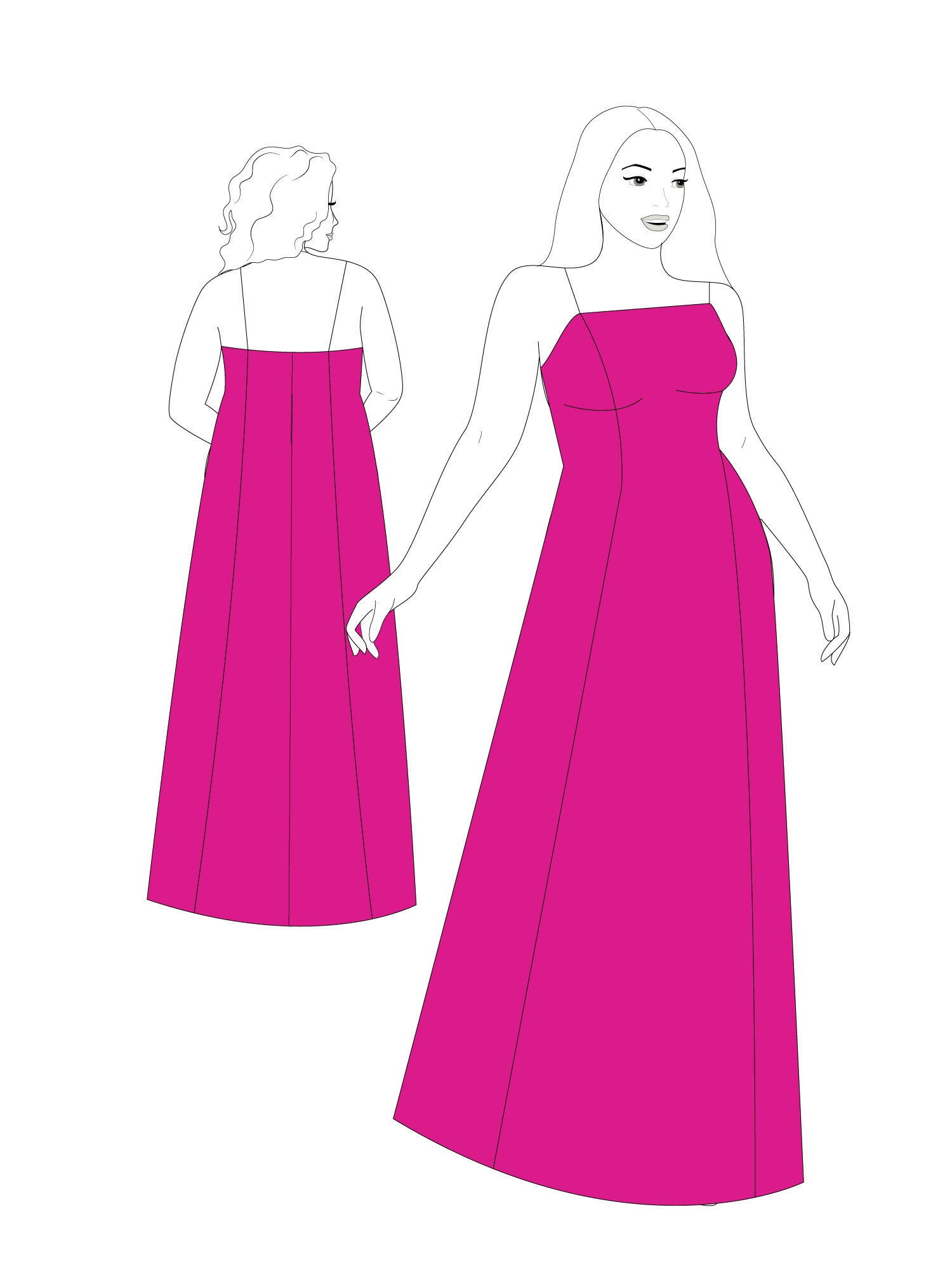 1XL-5XL Slip Dress PDF Sewing Pattern Plus Size A-line Cami | Etsy