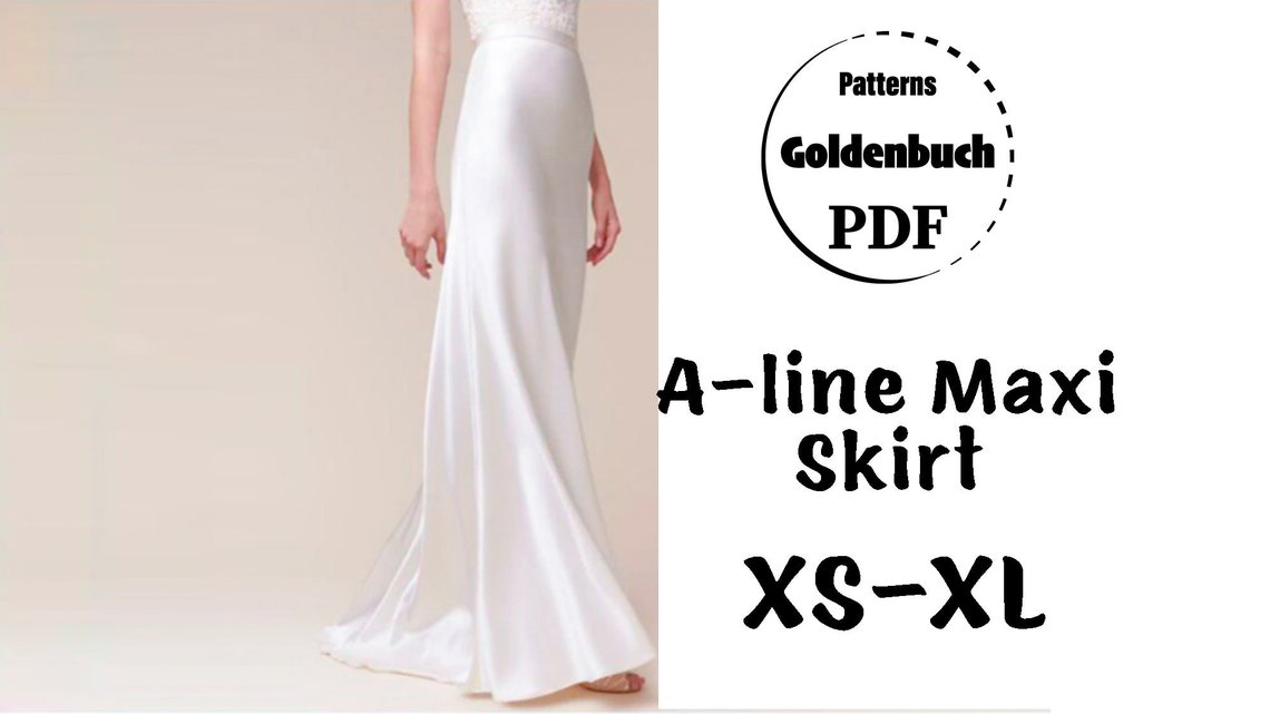 XS-XL Flared Skirt PDF Sewing Pattern Long Wedding Skirt Women - Etsy