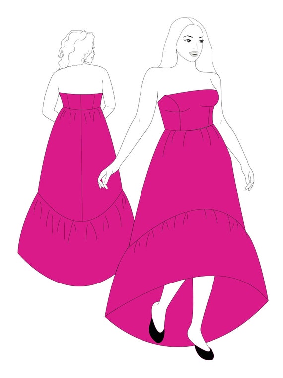 How To Draw A Girl In A Prom Dress