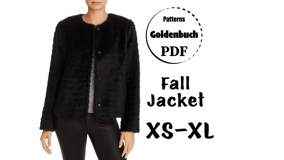 XS-XL Winter Jacket PDF Sewing Pattern Long Sleeve Parka Buttoned Down ...