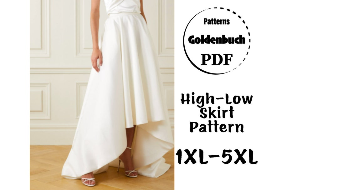 1XL-5XL High Low Skirt PDF Sewing Pattern Plus Size Circle - Etsy Australia