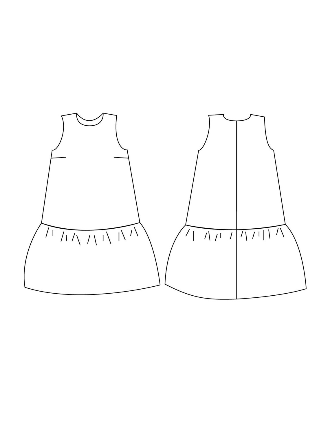 XS-XL Drop Waist Dress PDF Sewing Pattern A-line Mini Dress | Etsy