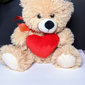 Customizable Teddy Bear With Heart - Etsy Canada