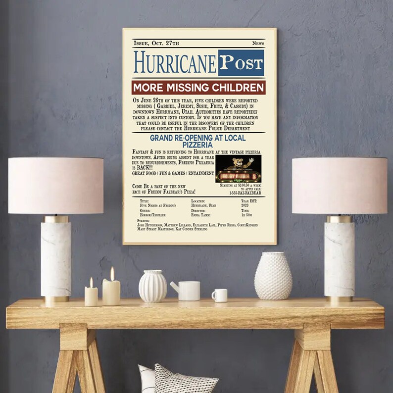 Five Nights at Freddy's Newspaper Poster Minimalist - Etsy Australia