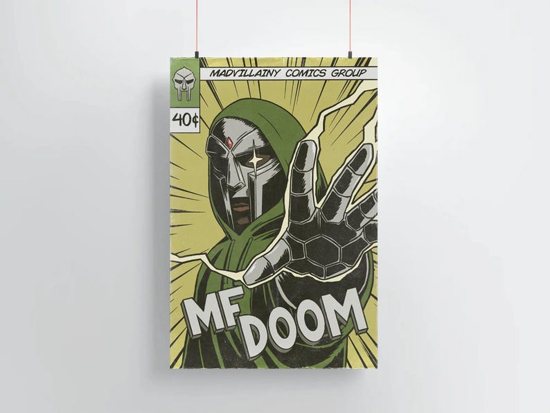 MF DOOM Comic Poster Classic Rap, Hip Hop Poster With Glossy Photo ...