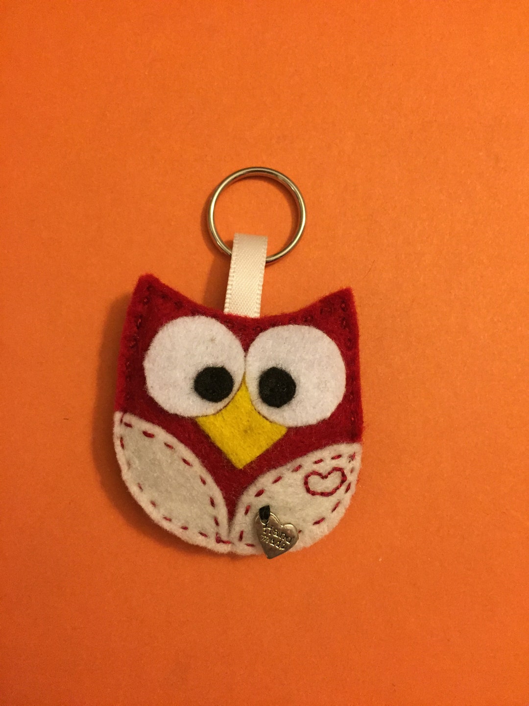 Red Owl Owl Key Ring in Felt - Etsy