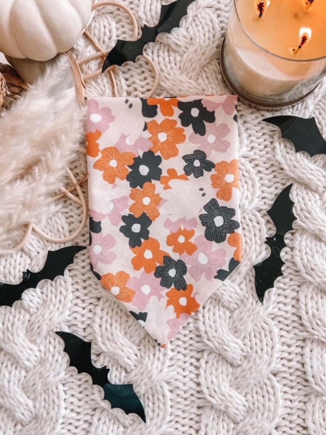 Ghostly Graveyard Fall Flower Bandana Dog Bandana Modern - Etsy