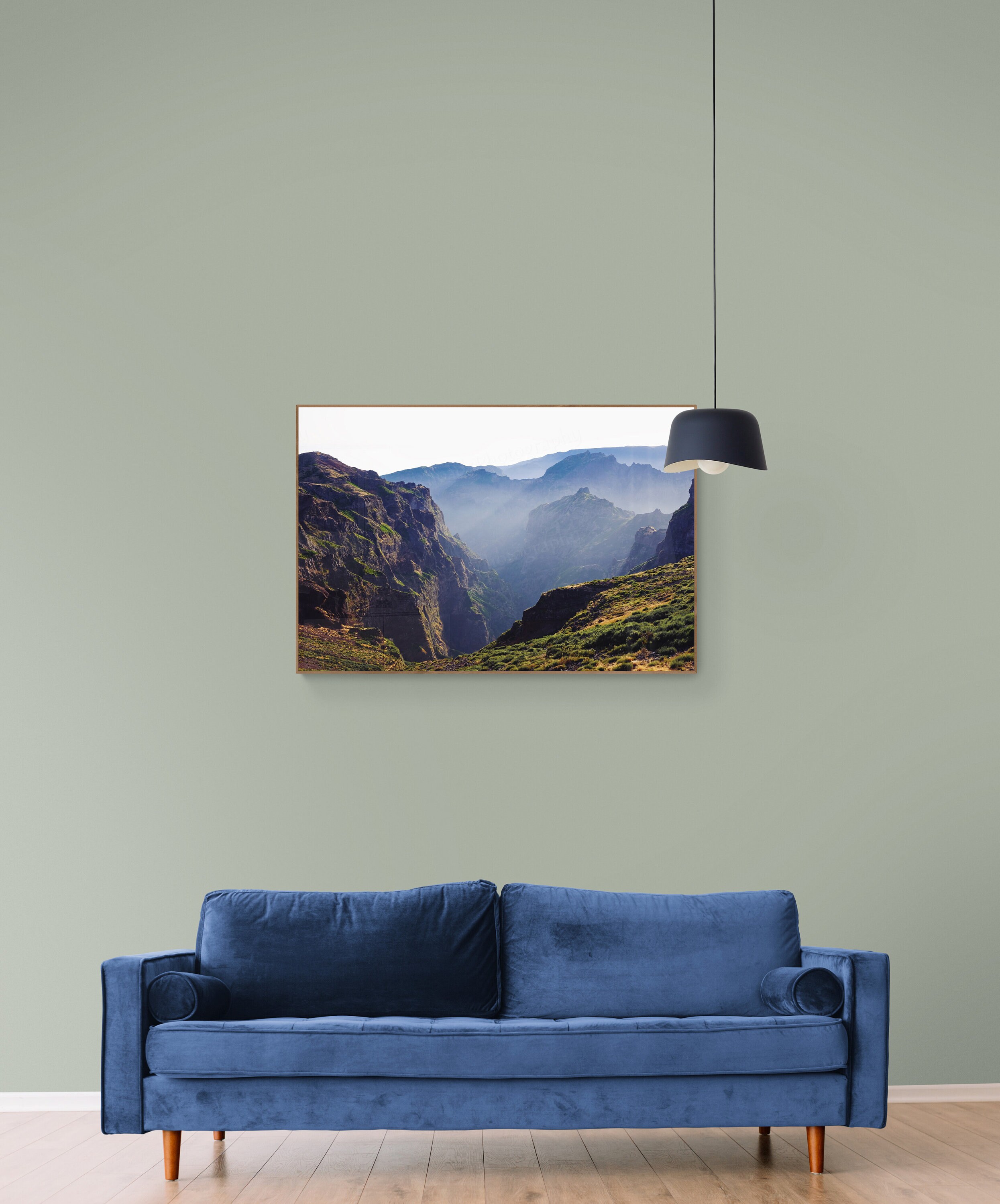 Bergtal in Haze Kunstdruck, Madeira, Portugal, Berge, Fine Art Print ...