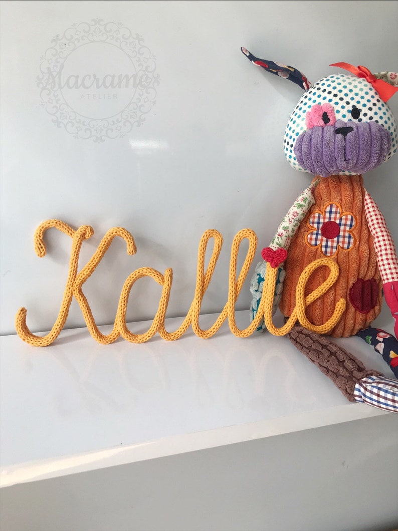 Personalised Knitted Wire Names Custom Rainbow Nursery Decor Etsy Uk