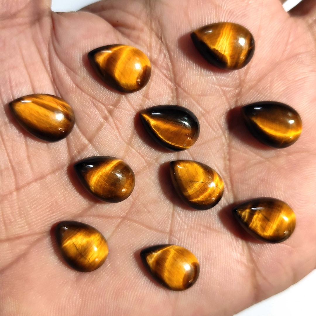 Natural Tiger Eye Healing Gemstone/ Coffee Brown Tiger's Eye Cabochon ...