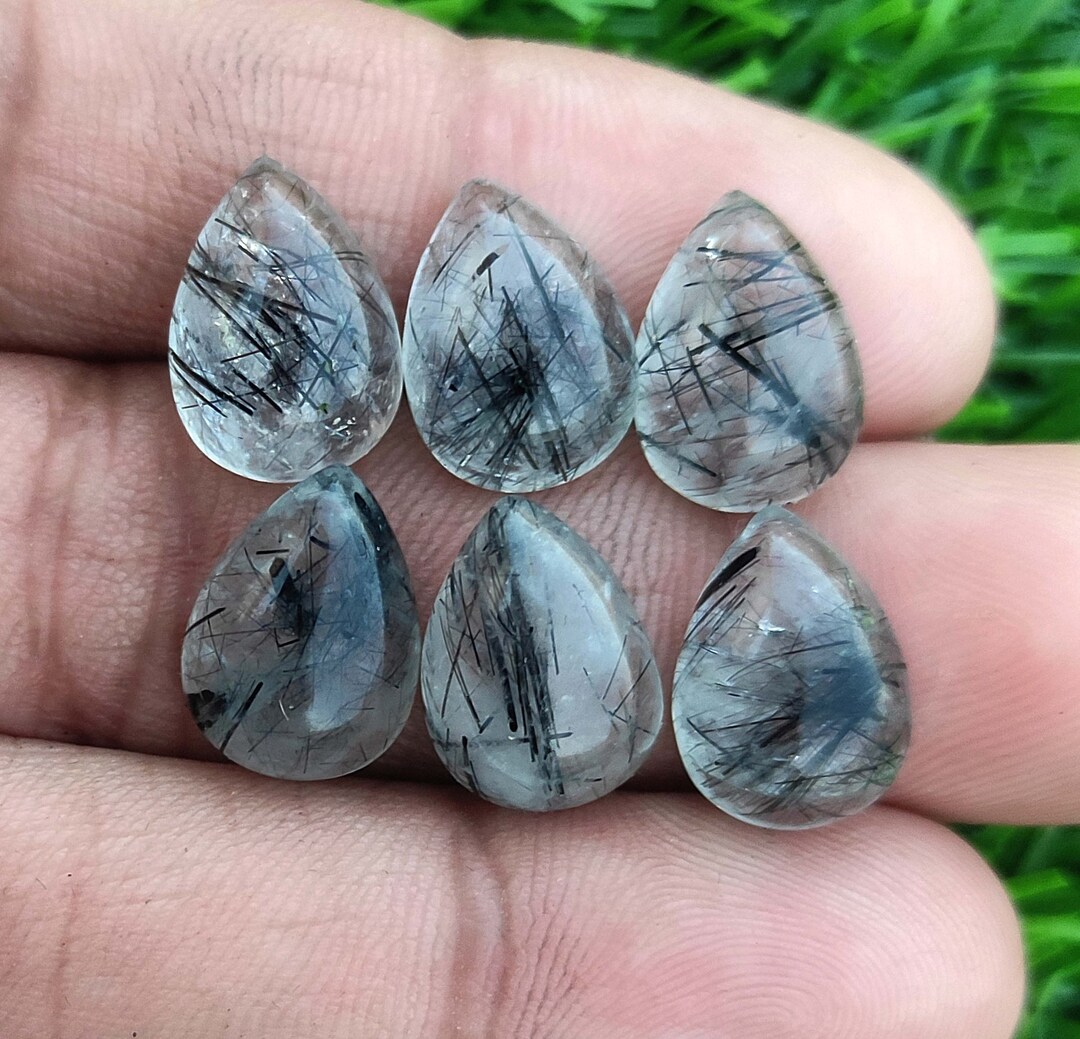 Cabujón Rutilizado Negro Cuarzo Rutilo Piedra Preciosa - Etsy España