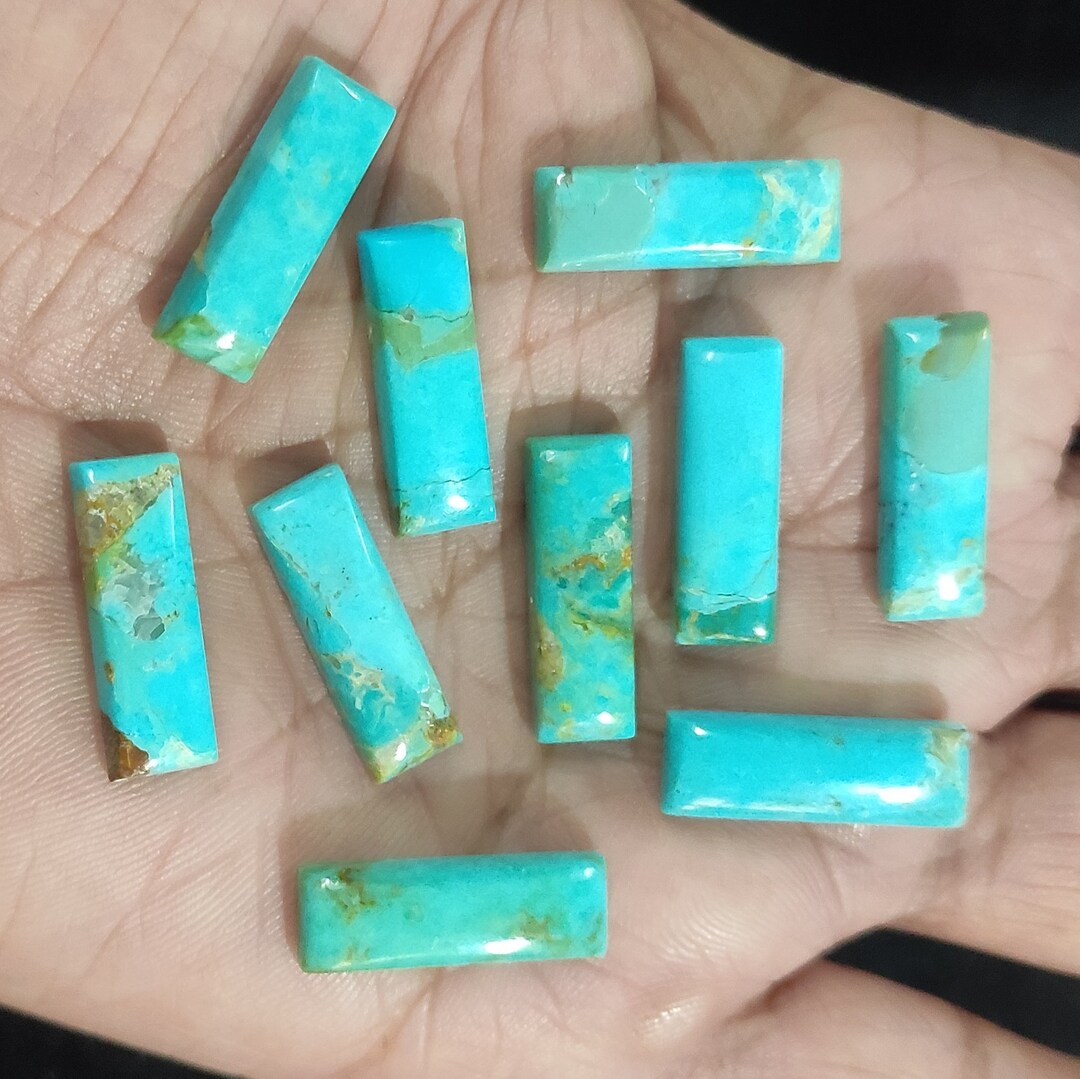 Long Rectangle Blue Mohave Turquoise for Jewelry, All Sizes Calibrated ...