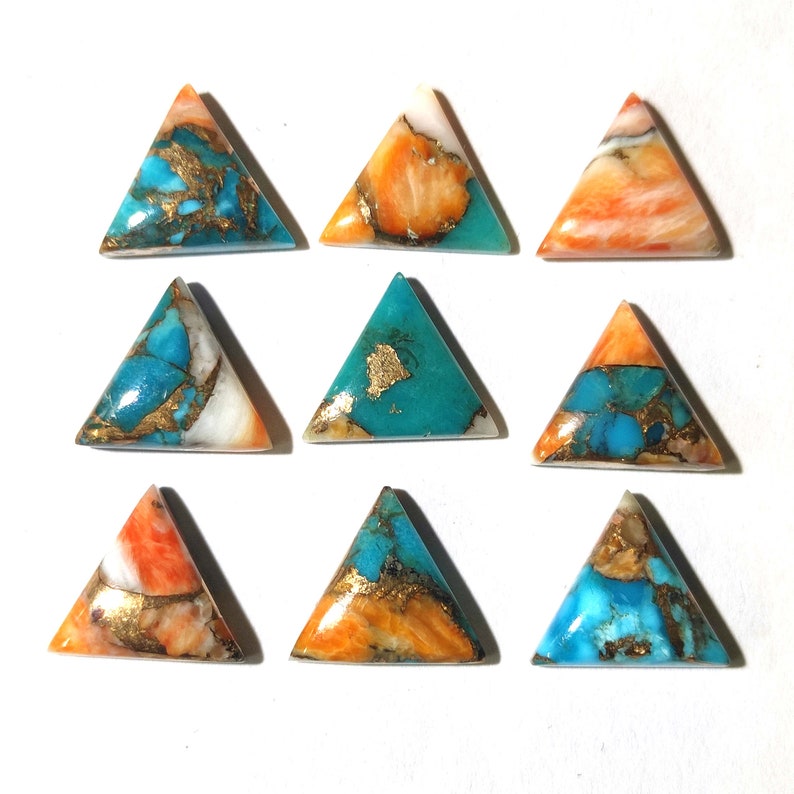 Oyster Copper Turquoise Cabochon Gemstone Oyster Turquise Triangle ...
