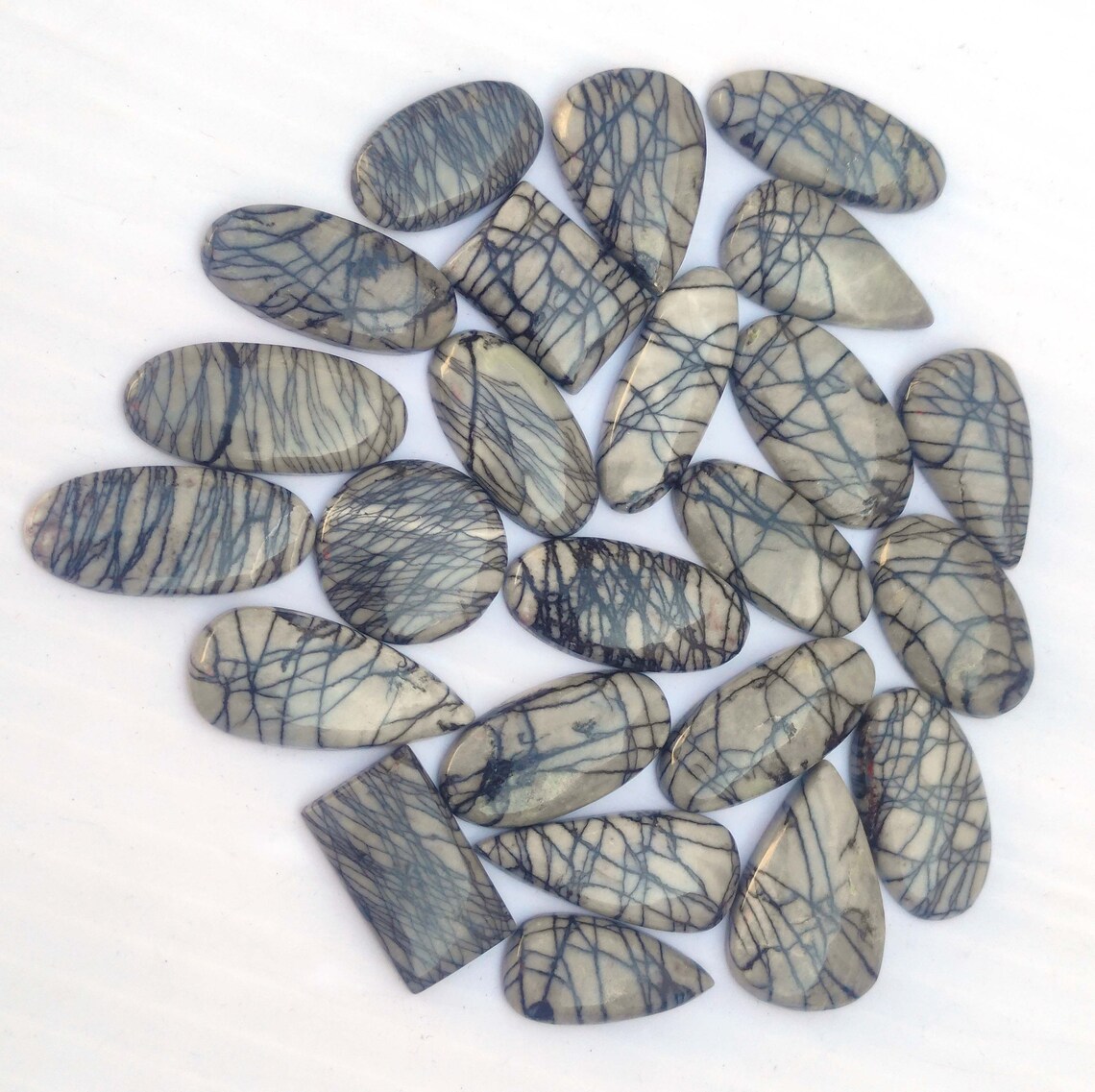 Spider Web Jasper Net Jasper Flat Stone Cabochon Lot | Etsy