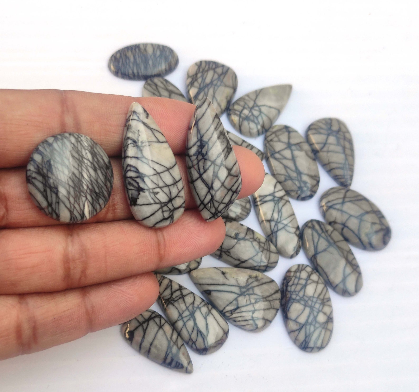 Spider Web Jasper Net Jasper Flat Stone Cabochon Lot - Etsy