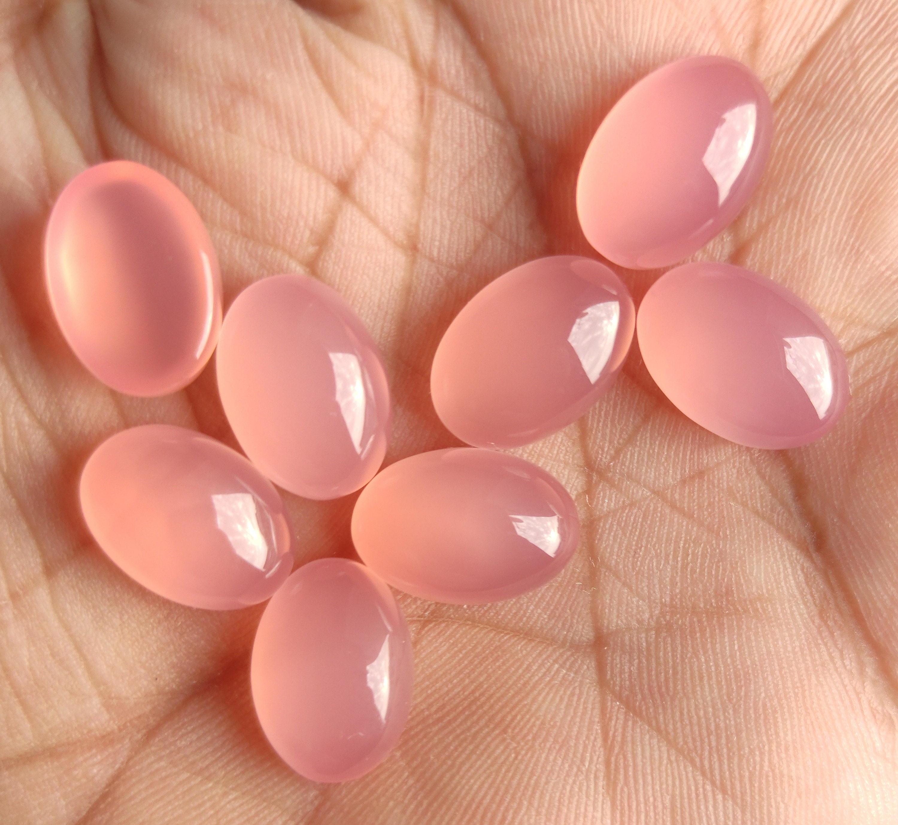 Pink Chalcedony Gemstone Oval Shape Wholesale Gemstone 5X3 - Etsy UK