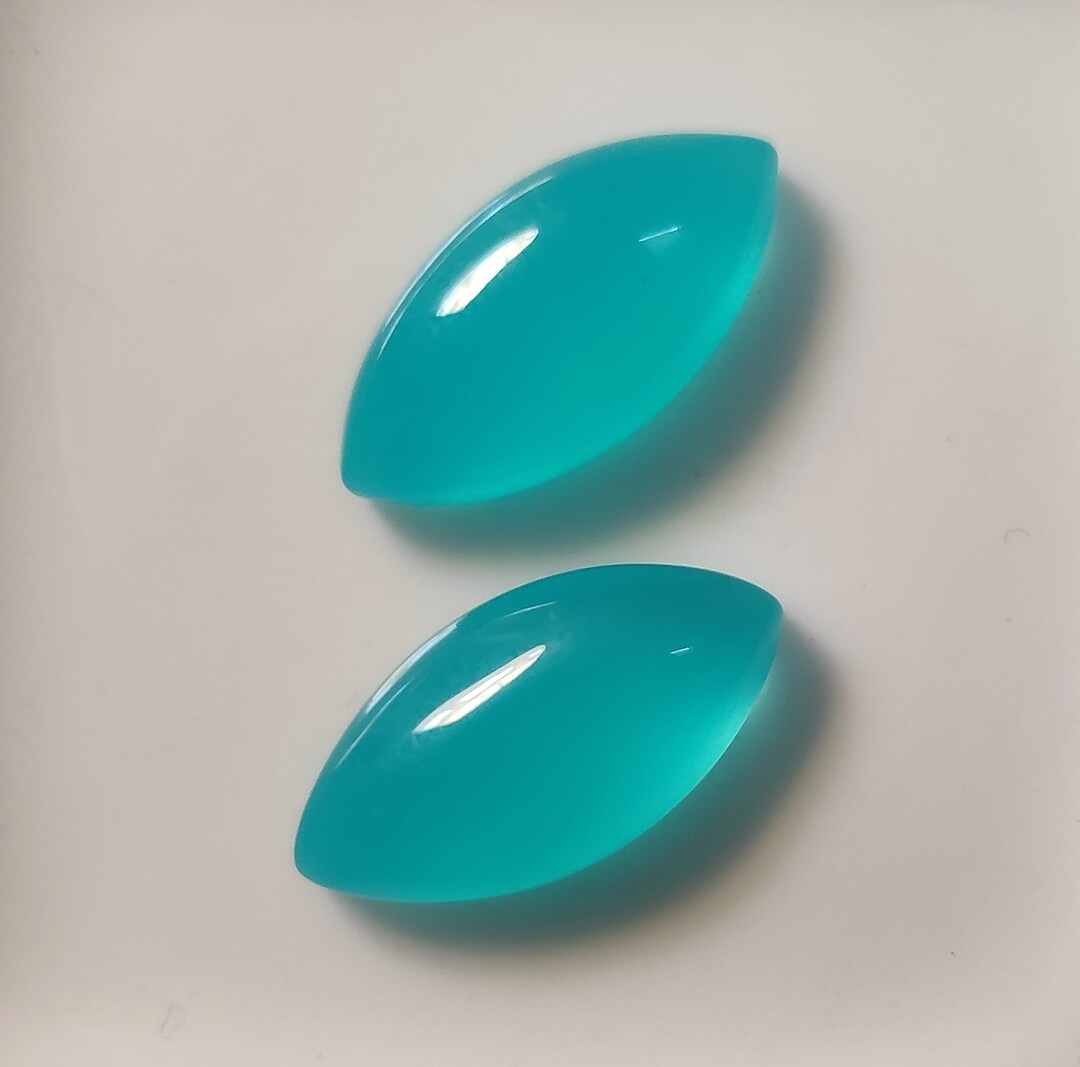 Paraiba Chalcedon, Chalcedon Edelstein Paar, Chalcedon Cabochon Paar 5 ...