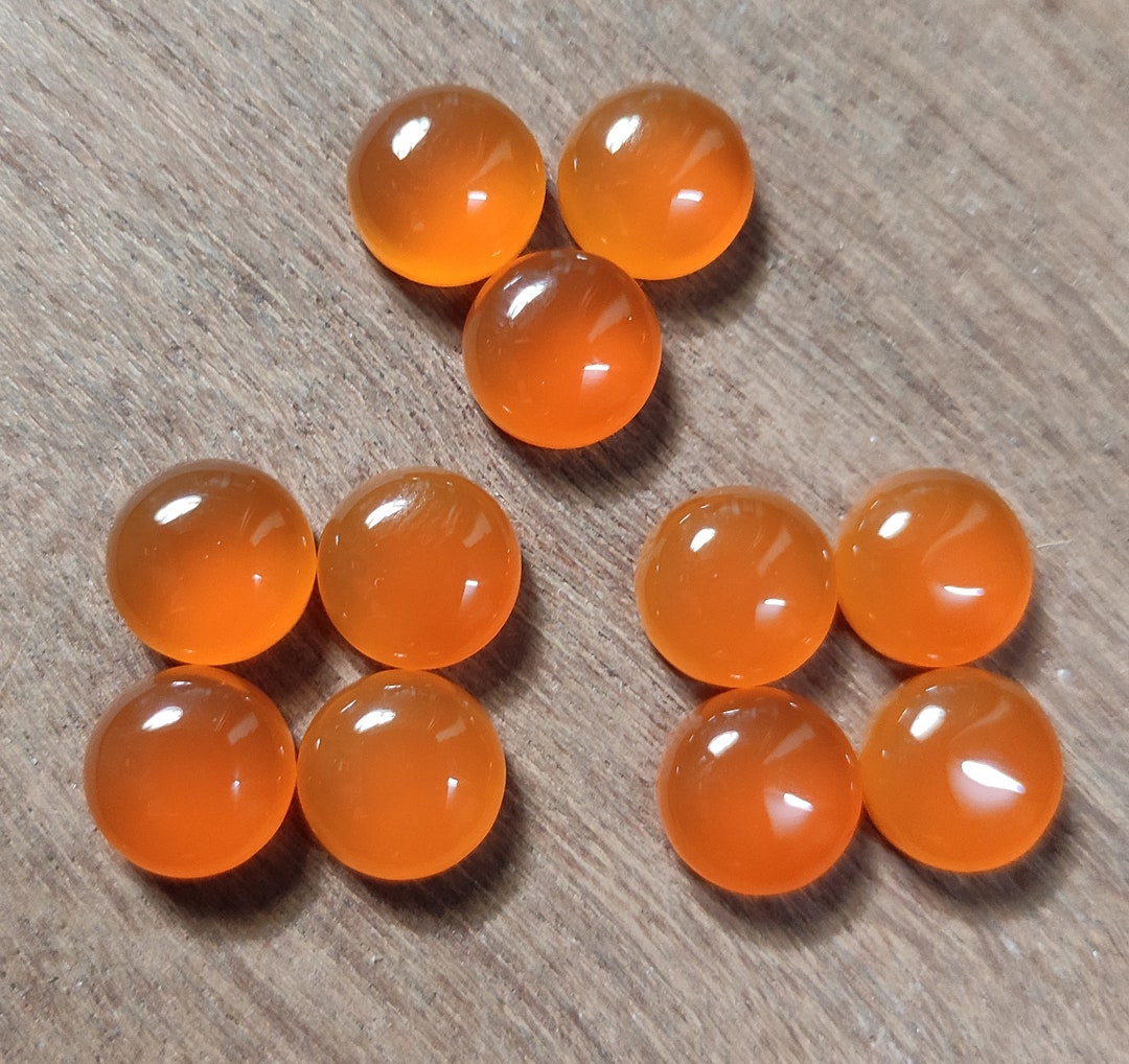 Calcédoine orange, pierre précieuse ronde, pierre de calcédoine de 3 mm ...