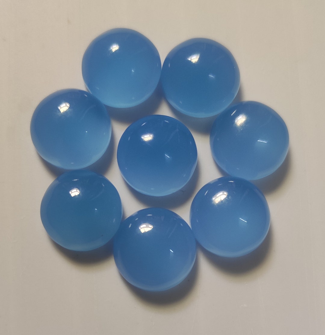 Calcédoine bleue, vente en gros de pierres précieuses, cabochon rond ...