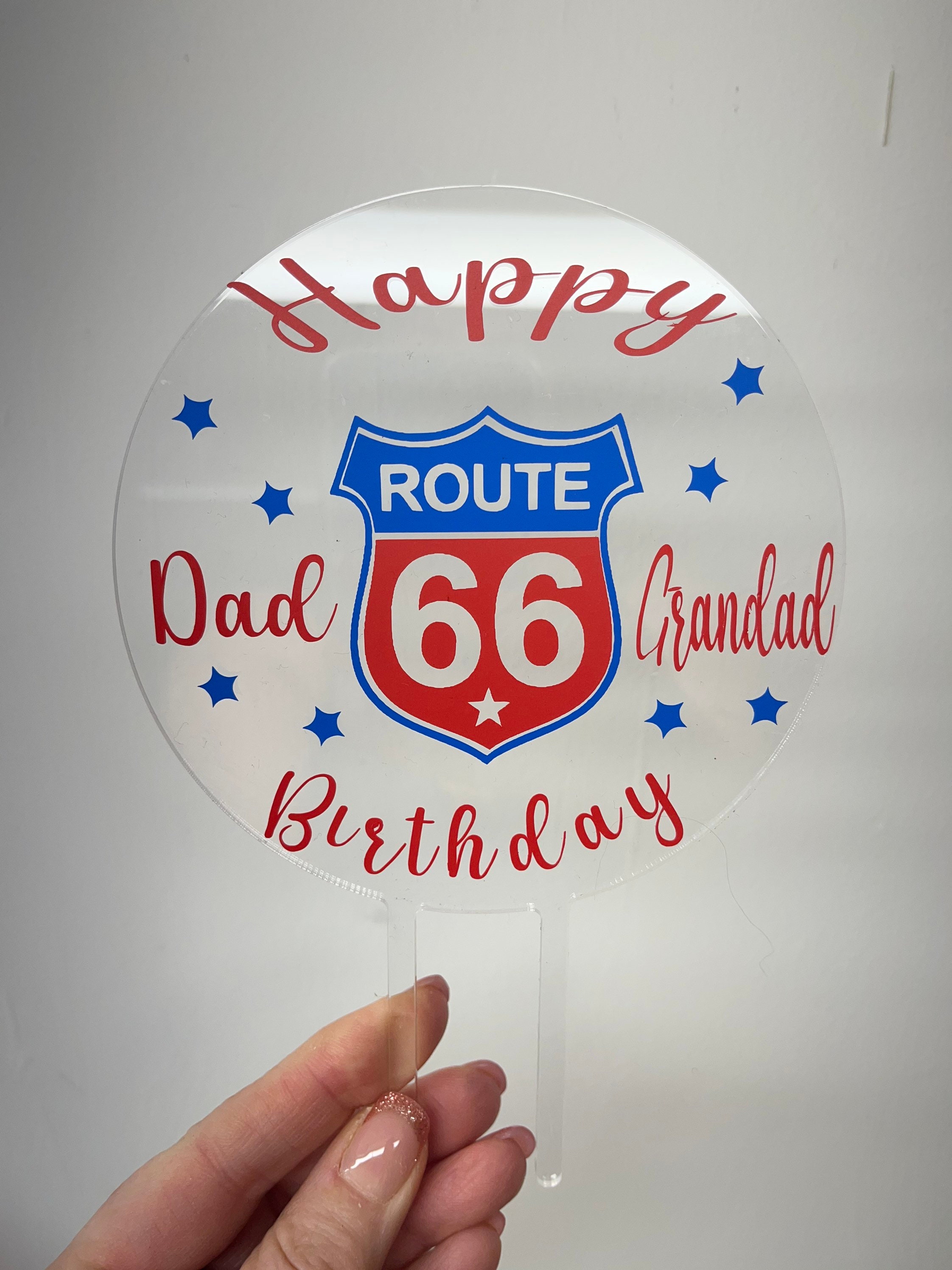 Handmade Personalised Route 66 Cake Topper Birthday Cake - Etsy