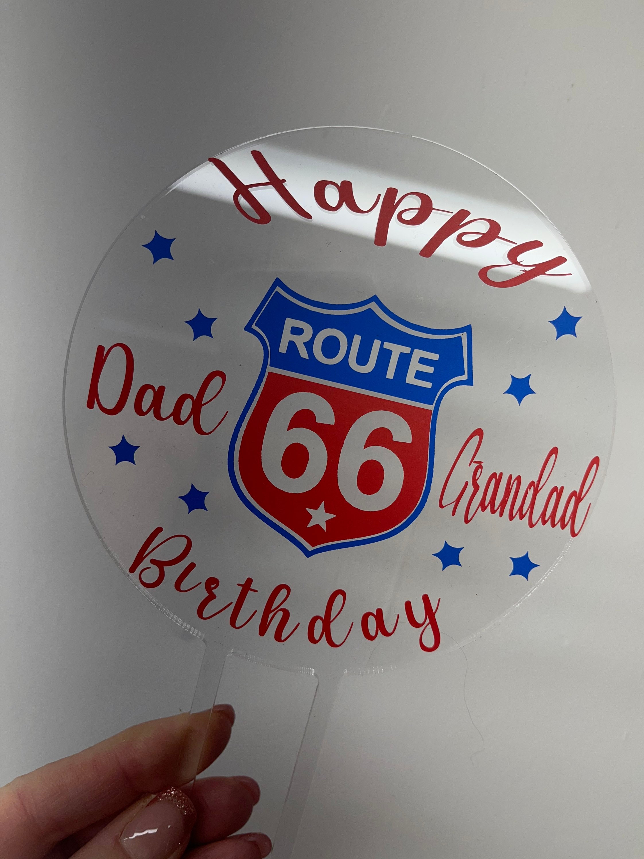 Handmade Personalised Route 66 Cake Topper Birthday Cake - Etsy