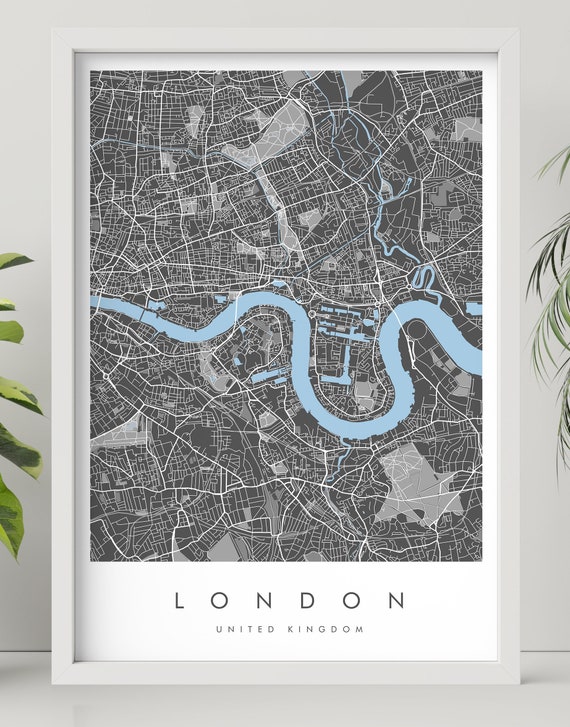 London Map Print Accurately Hand Drawn Showing Roads and | Etsy