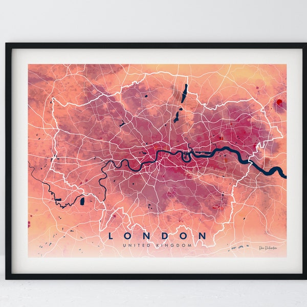 Uk Map Pink - Etsy UK