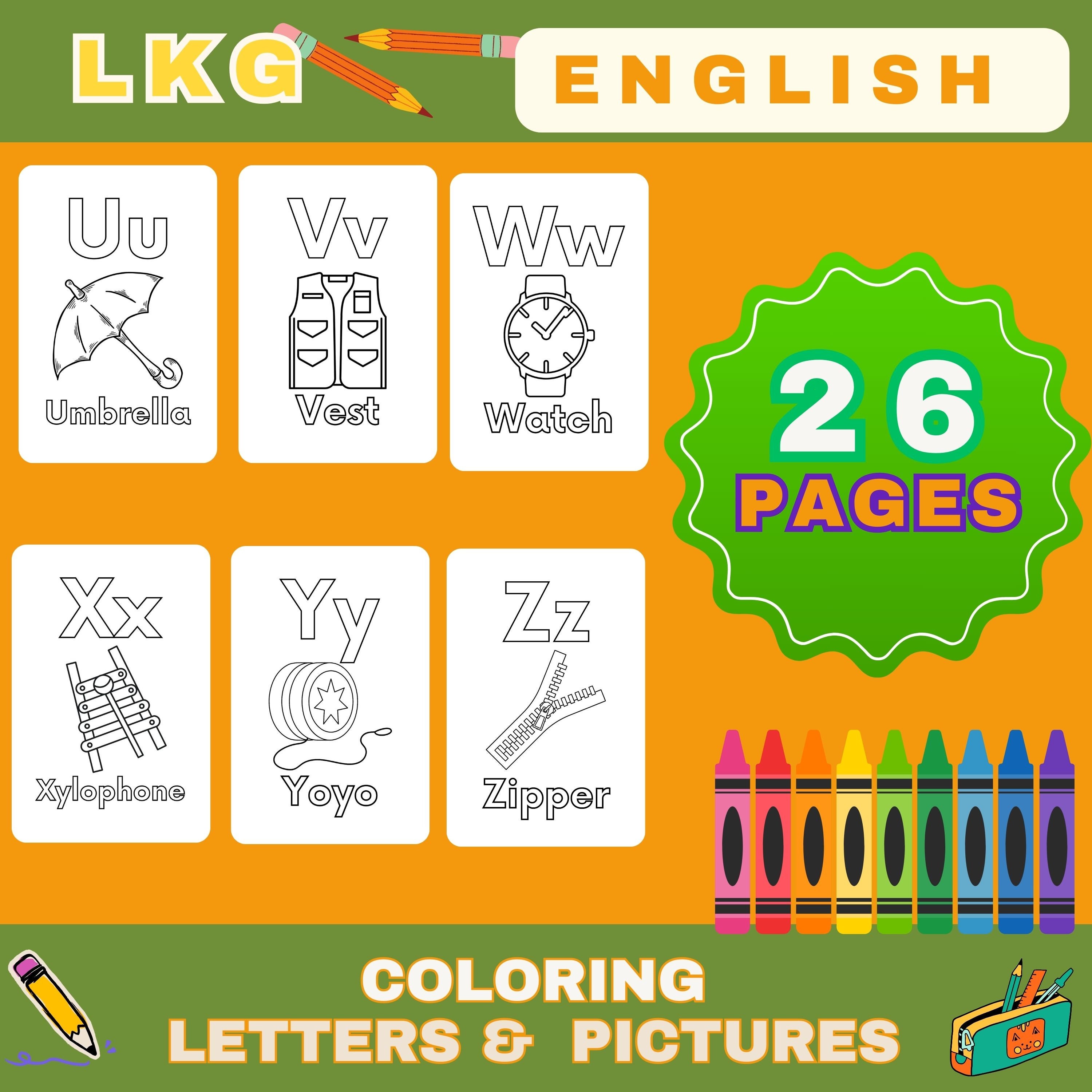 Alphabet Picture Coloring Worksheets I Preschoolers I Picture - Etsy