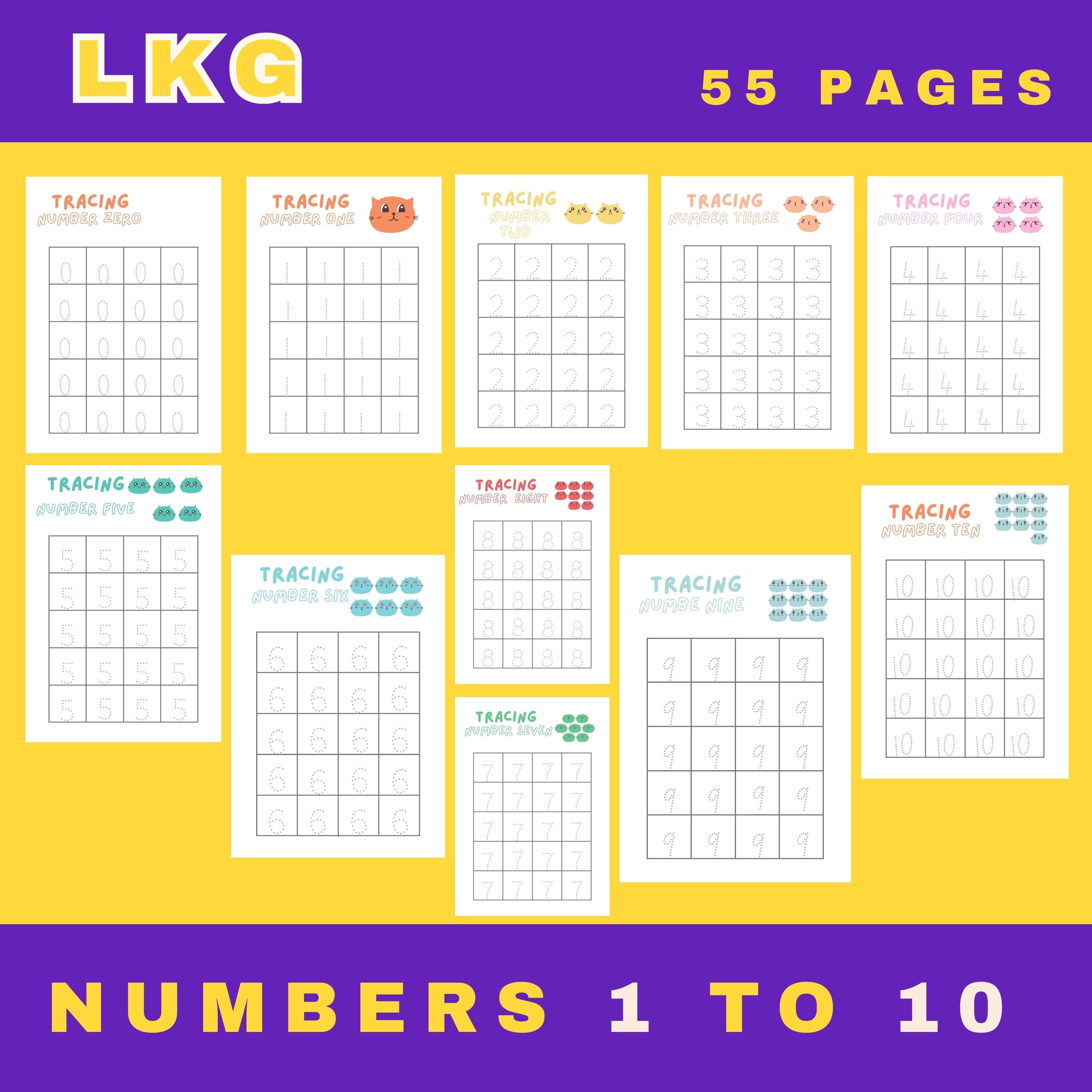 Numbers 1-10 Worksheet 55 Printable Worksheets Pages - Etsy