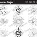 Sacred Sun Design Collection Vector Set Linear Mystical Symbol Tattoo ...