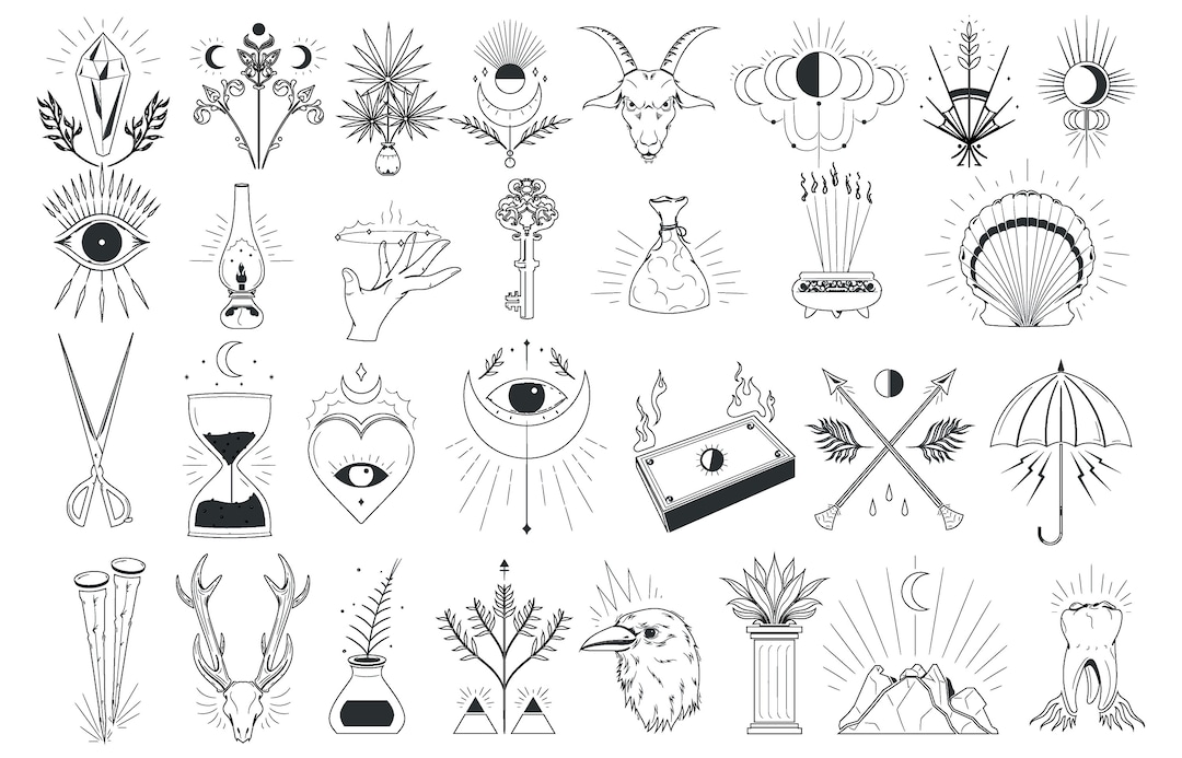 Magic Tattoo Designs Instant Digital Download SVG PNG Cricut Occult ...