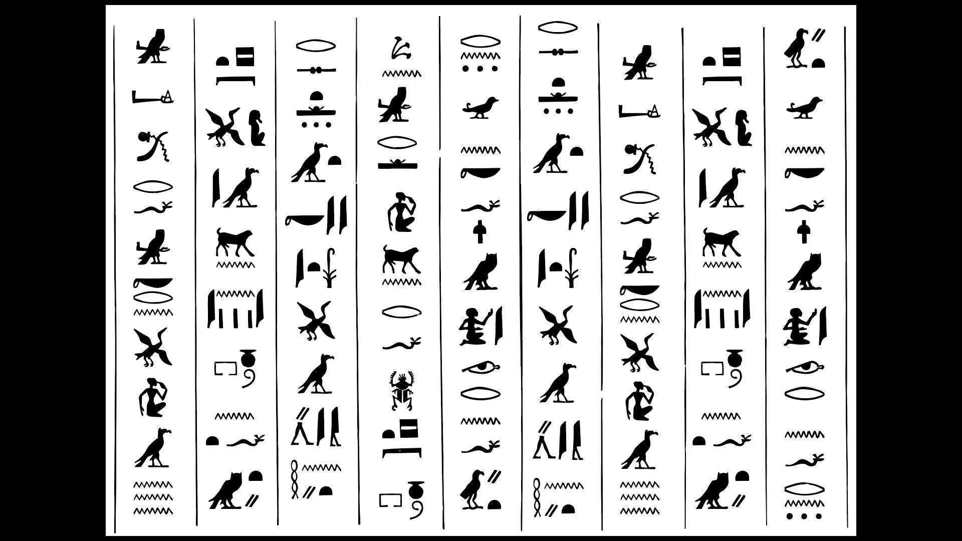 Egyptian Hieroglyphic Writing Ancient Egypt Icons Art Graphic Pattern ...