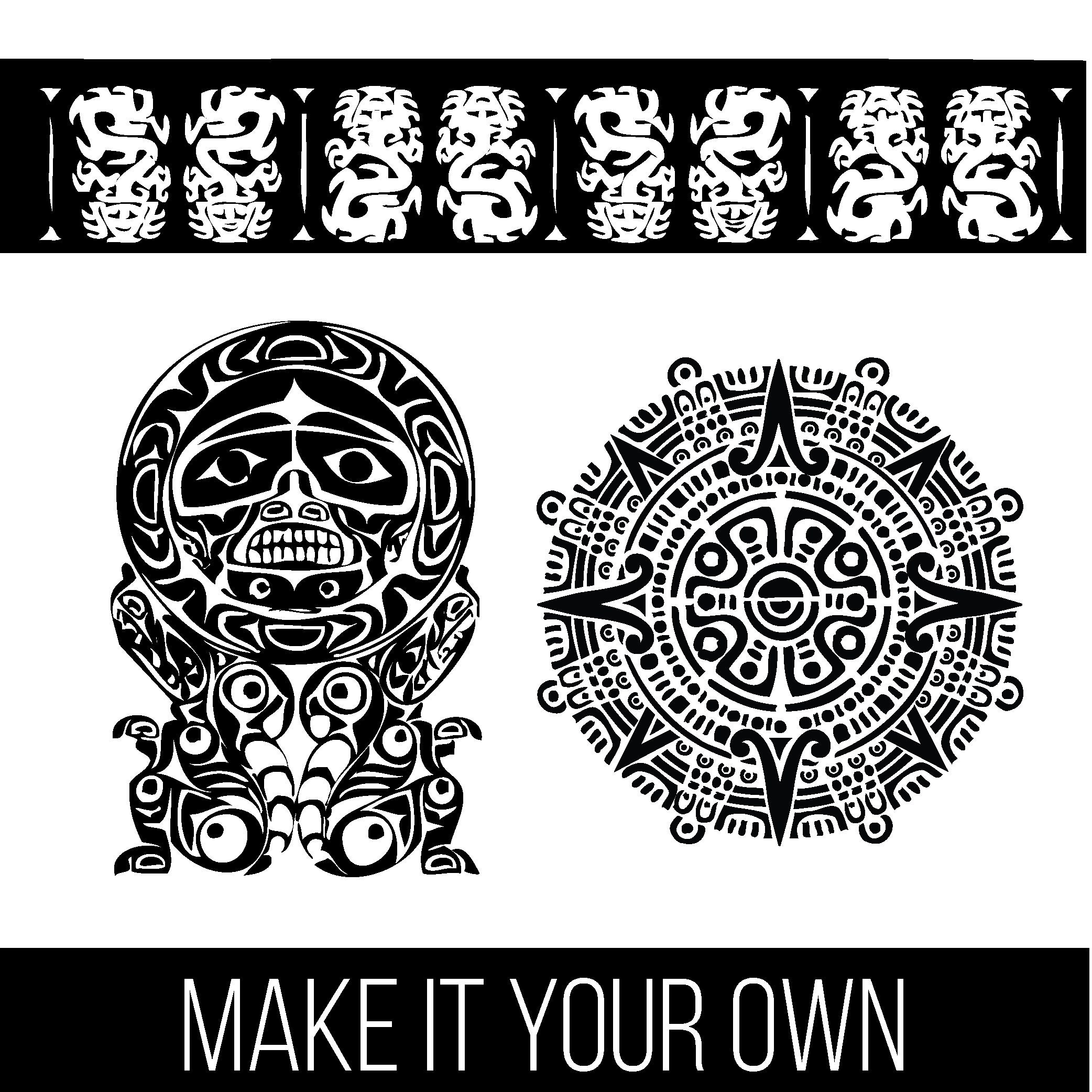 Aztec Design Collection Ancient Inca American Tribal Icon Mayan Totems ...