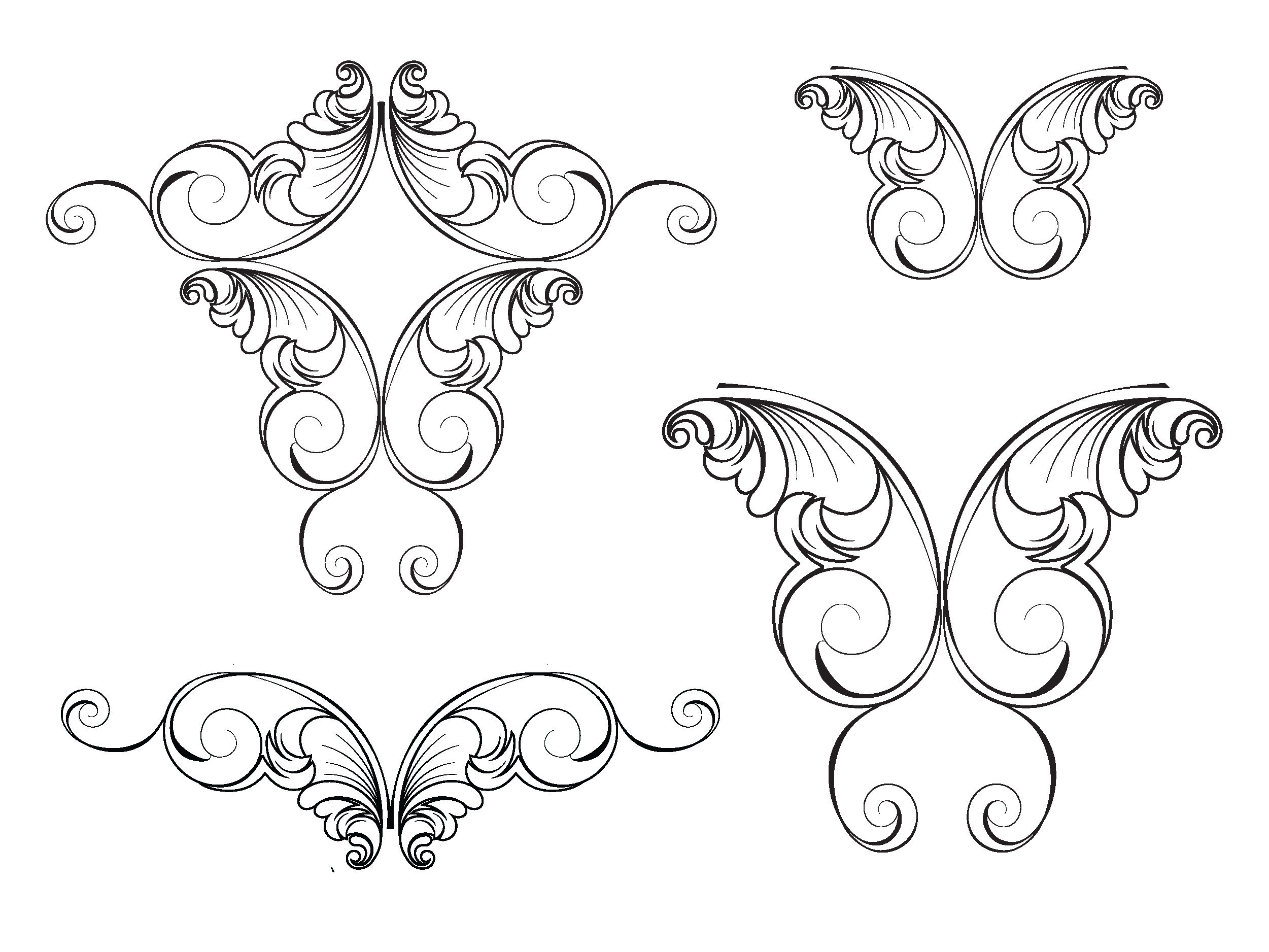 Beautiful Line Designs Decorative Flourish Swirl Svg Ornate