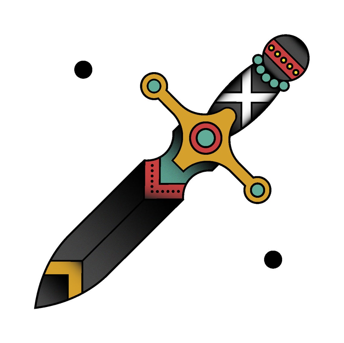 Sailor Jerry Old School Snake Dagger Tattoo Sheet SVG Stylized - Etsy