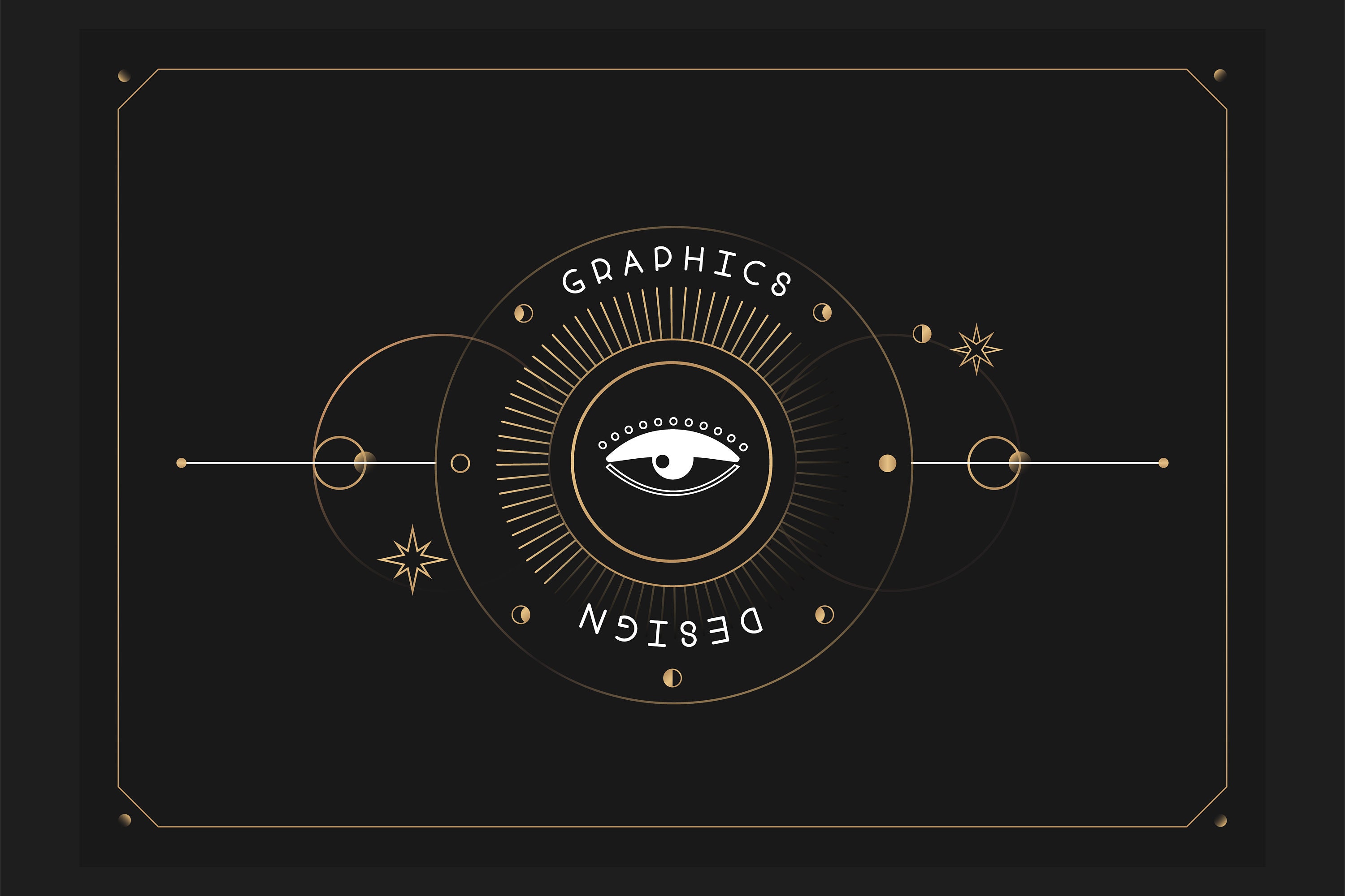 Celestial Design Vector Set Linear Mystical Symbol Tattoo Magic ...