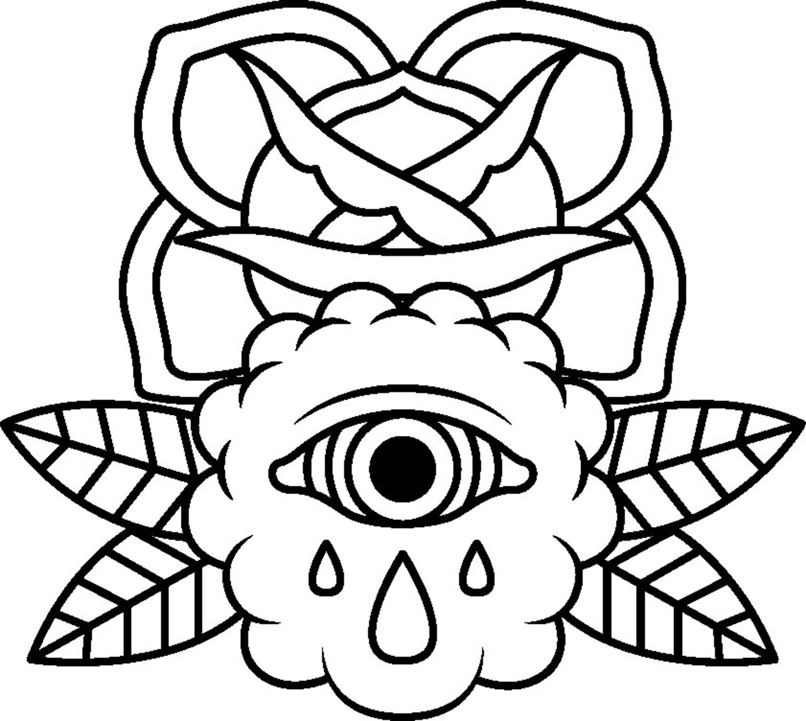 Tattoo Flash Sheet Outline Design Stylized Sticker Set Vintage Sailor ...