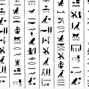 Egyptian Hieroglyphic Writing Ancient Egypt Icons Art Graphic Pattern ...